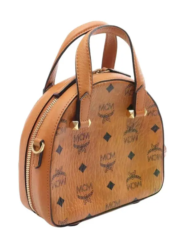Mcm 2010s Visetos Monogram Leather 2-way Mini Bag - Brown