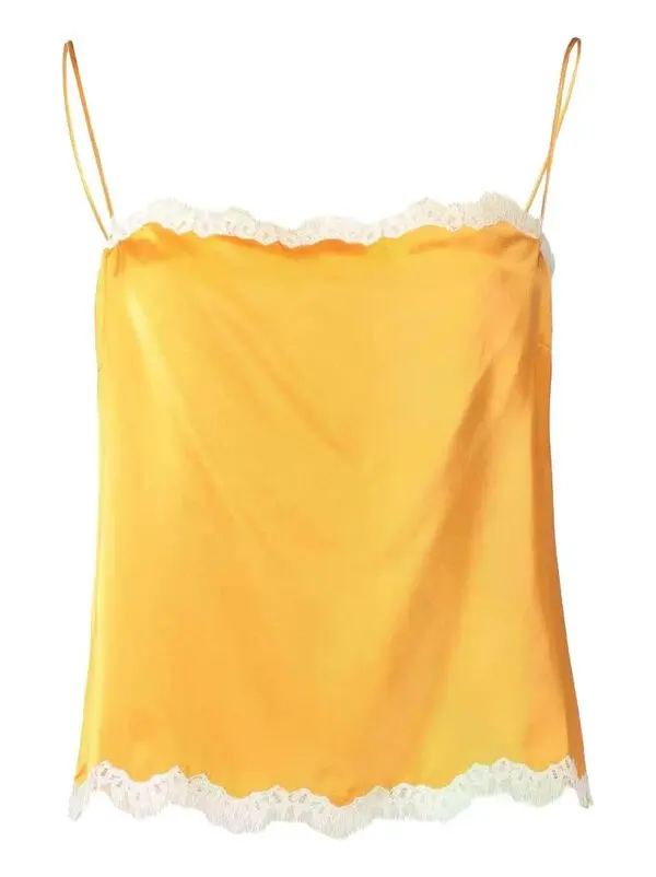 DÔEN Loure Lace-trim Top - Orange