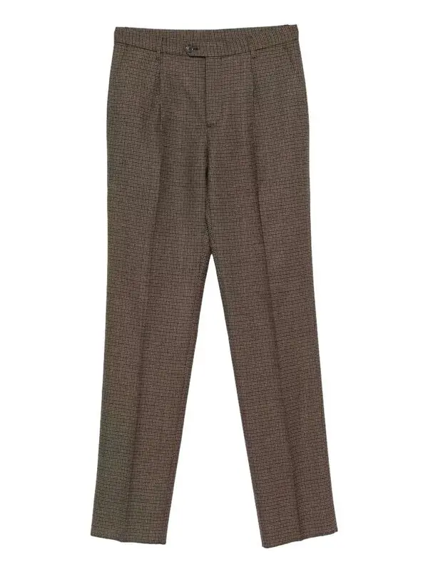 Etro Tailored Houndstooth Trousers - Brown