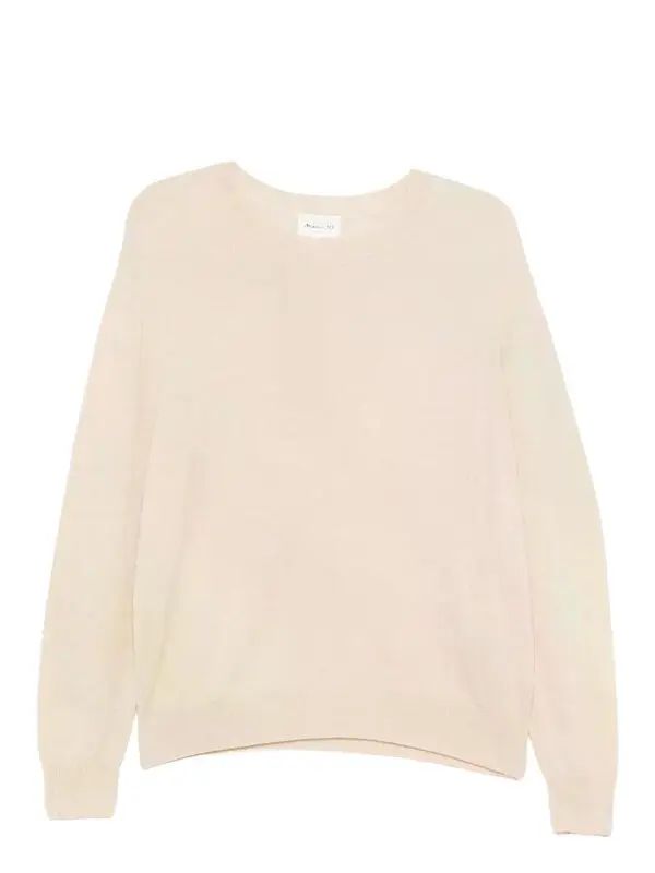 MAISON123 Cream Fine Knit Crew Neck Sweater - Neutrals