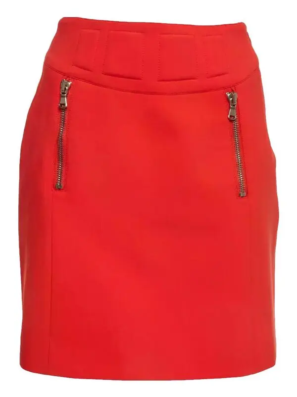 Moschino Flared Crepe Skirt - Red