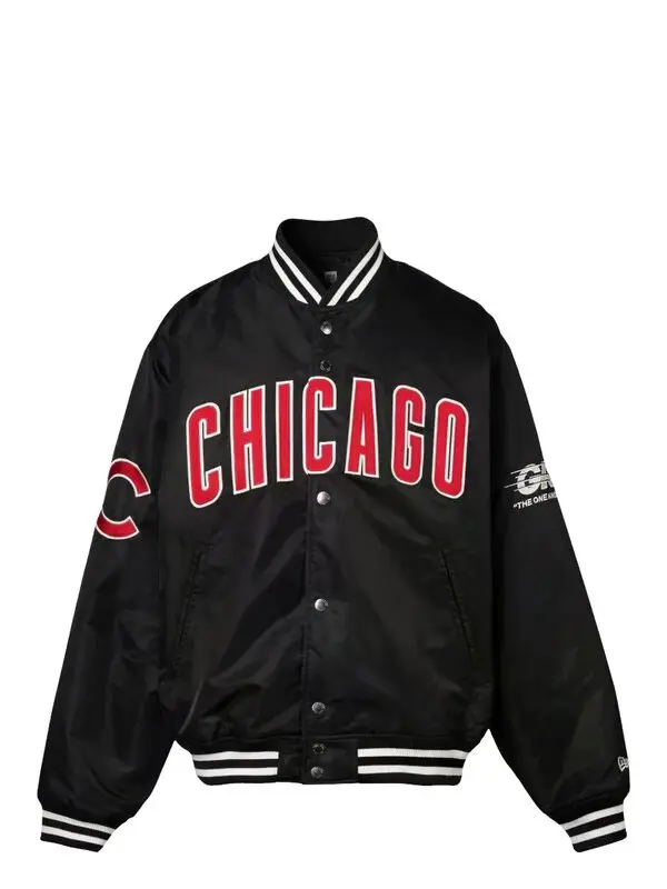 New Era Chicago Cubs Bomber Jacket - Black
