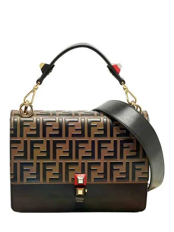 Fendi 2013 Medium Kan I Zucca Handbag - Black