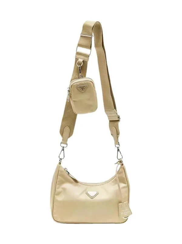 Prada 2005 Logo-plaque Shoulder Bag - Neutrals
