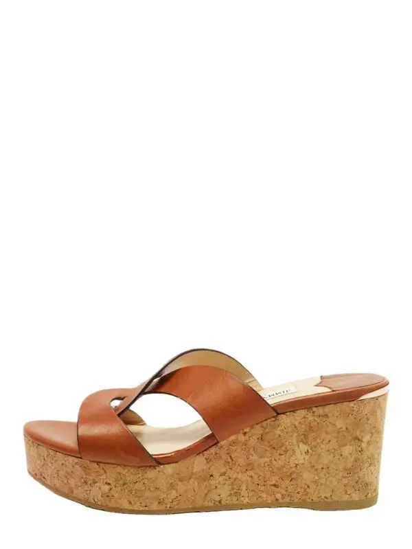 JIMMY CHOO Atia Wedge Sandals - Brown