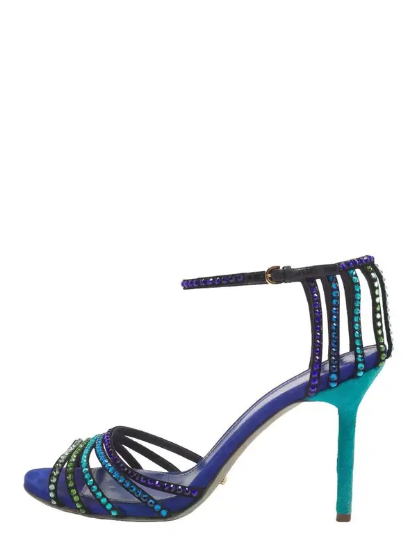 SERGIO ROSSI Embellished Stiletto Sandals - Blue
