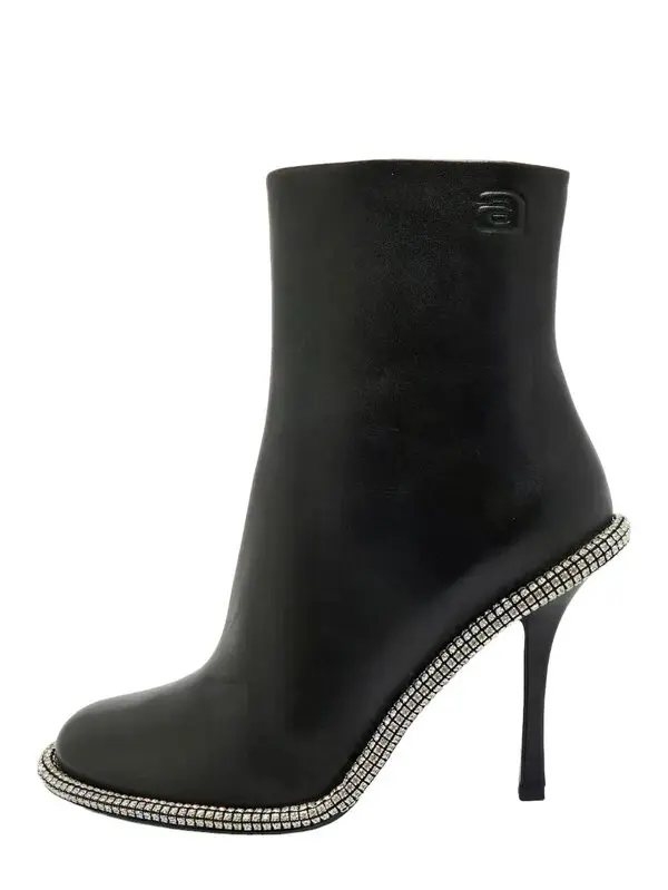 ALEXANDER WANG Kira Crystal-embellished Ankle Boots - Black