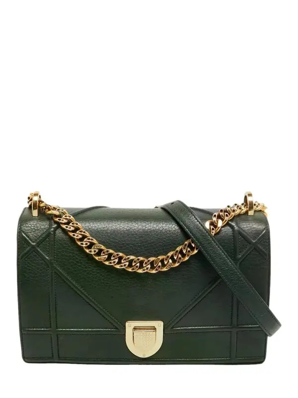 Dior 2018 Medium Diorama Cannage Shoulder Bag - Green