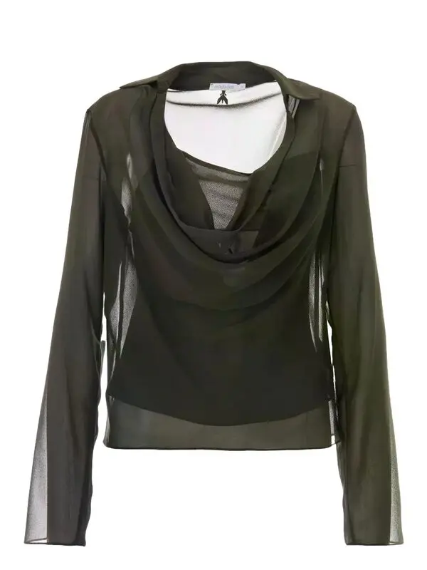 Patrizia Pepe Draped Semi-sheer Top - Green