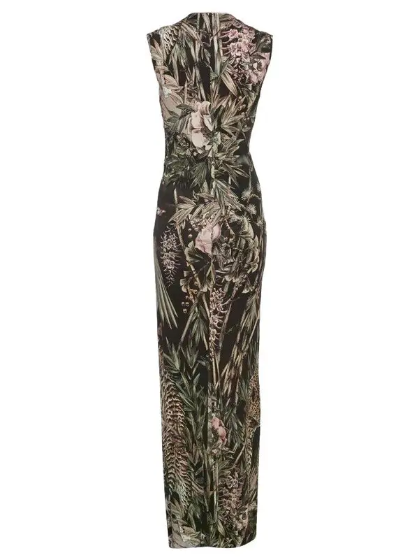 Just Cavalli Printed V-neck Maxi Dress - Black