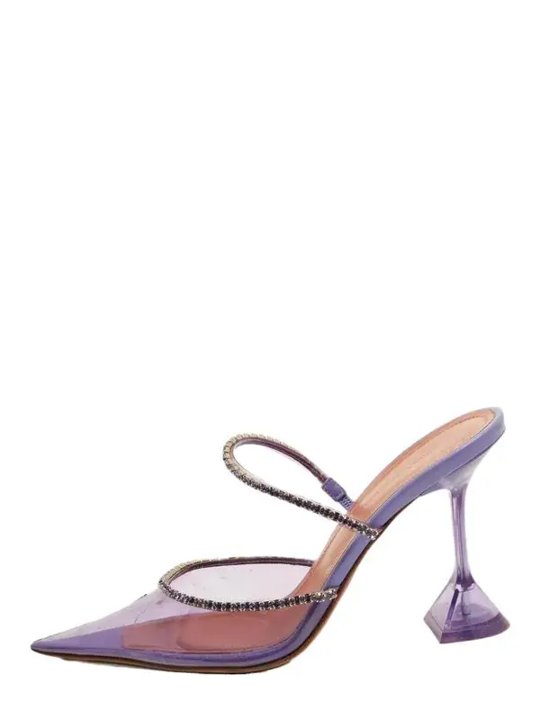 Amina Muaddi Gilda Crystal-embellished Sandals - Purple