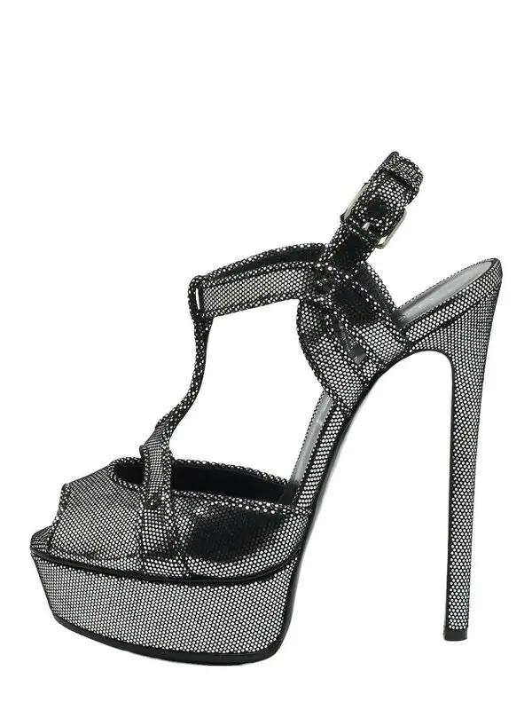 Casadei Textured Platform Stiletto Sandals - Silver