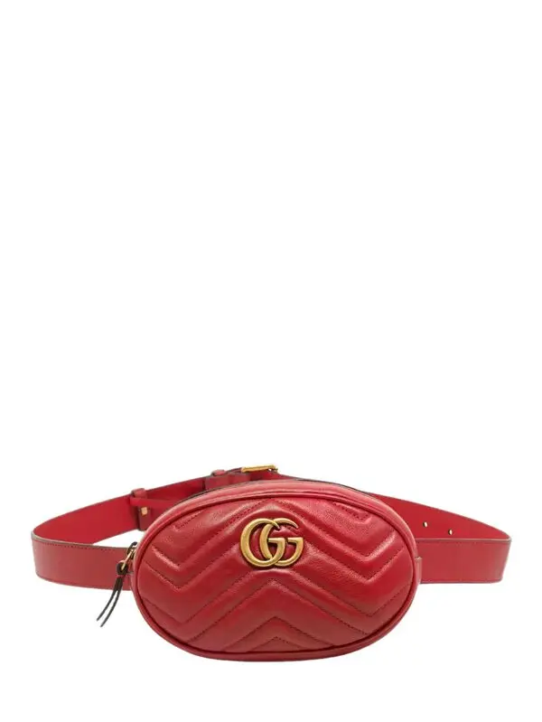 Gucci Gg Marmont Matelassé Belt Bag - Red