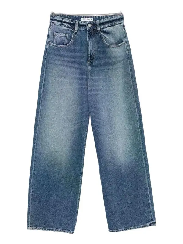 ICON DENIM LOS ANGELES Faded Wide-leg Jeans - Blue