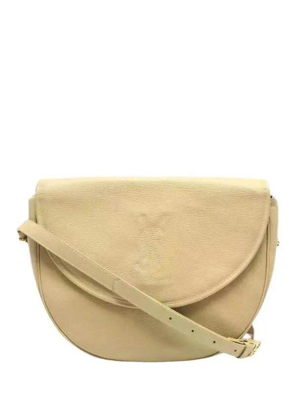 Saint Laurent 2000s Logo-stitching Shoulder Bag - Neutrals