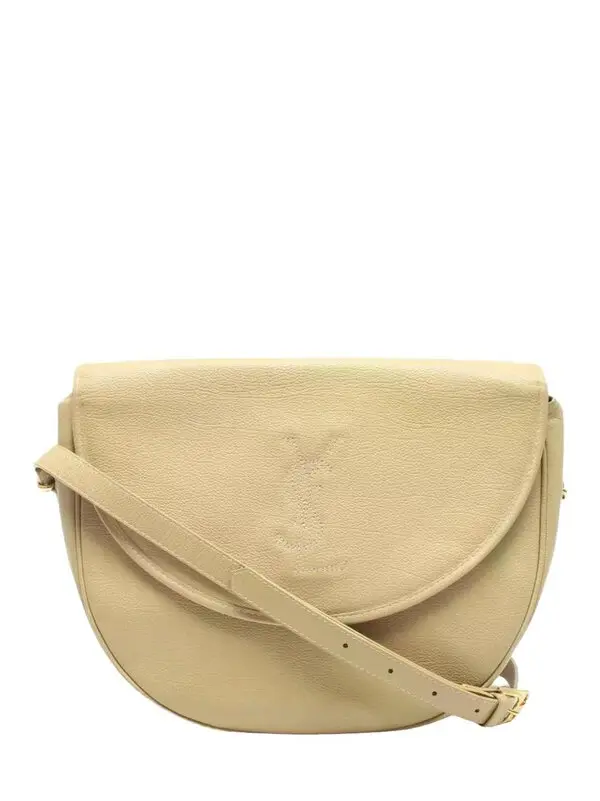 Saint Laurent 2000s Logo Stitching Shoulder Bag - Neutrals