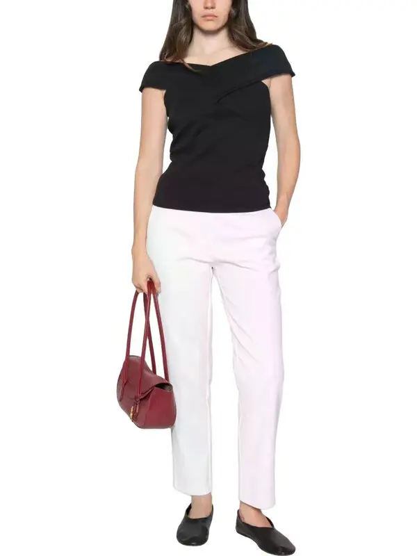 ANDIATA Off-shoulder Crossover Top - Black