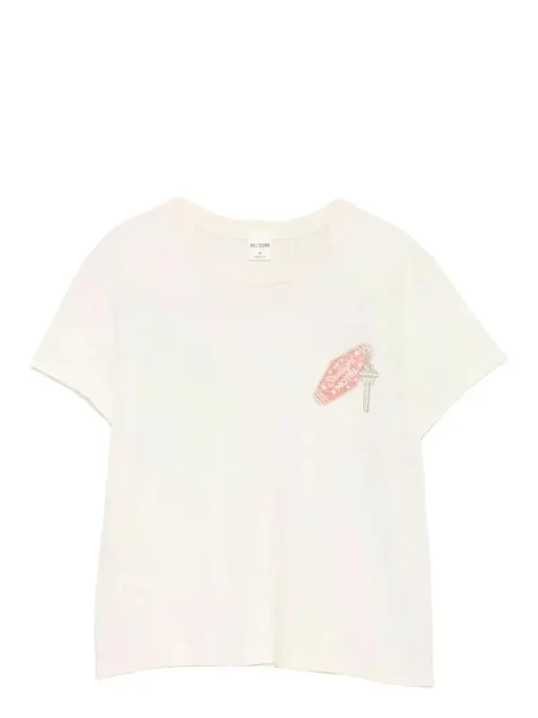 RE/DONE Graphic Print Short Sleeve T-shirt - Neutrals