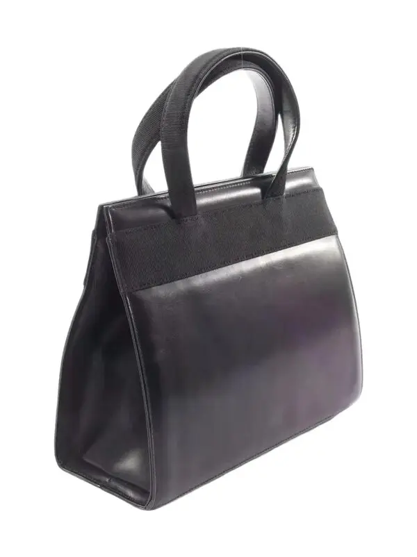 FERRAGAMO 2000s Vara-ribbon Leather Tote Bag - Black