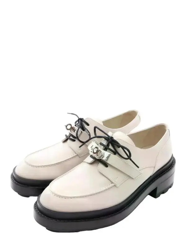 Hermès Kelly Buckle Loafers - White