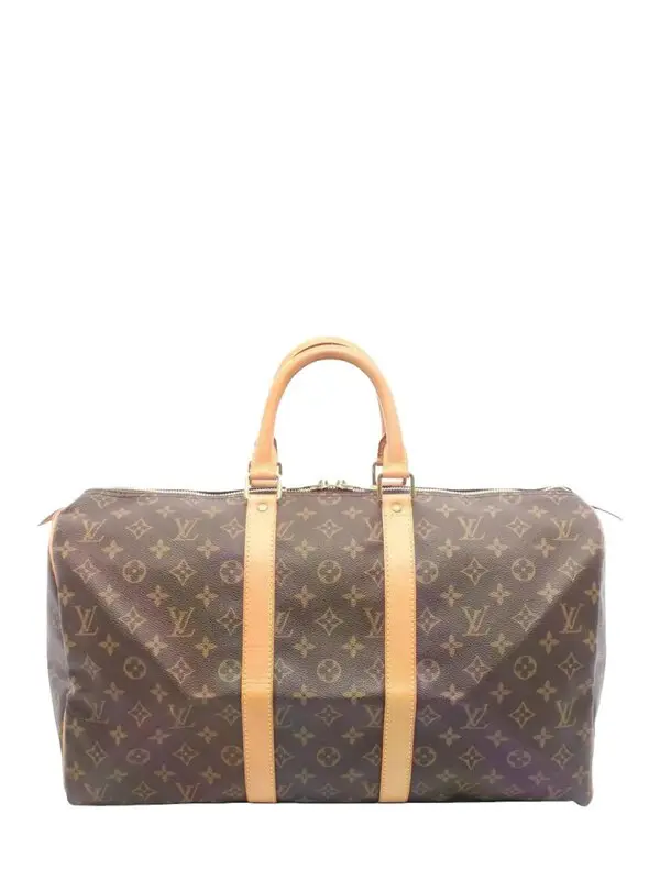 LOUIS VUITTON Monogram Keepall 45 Luggage Bag - Brown