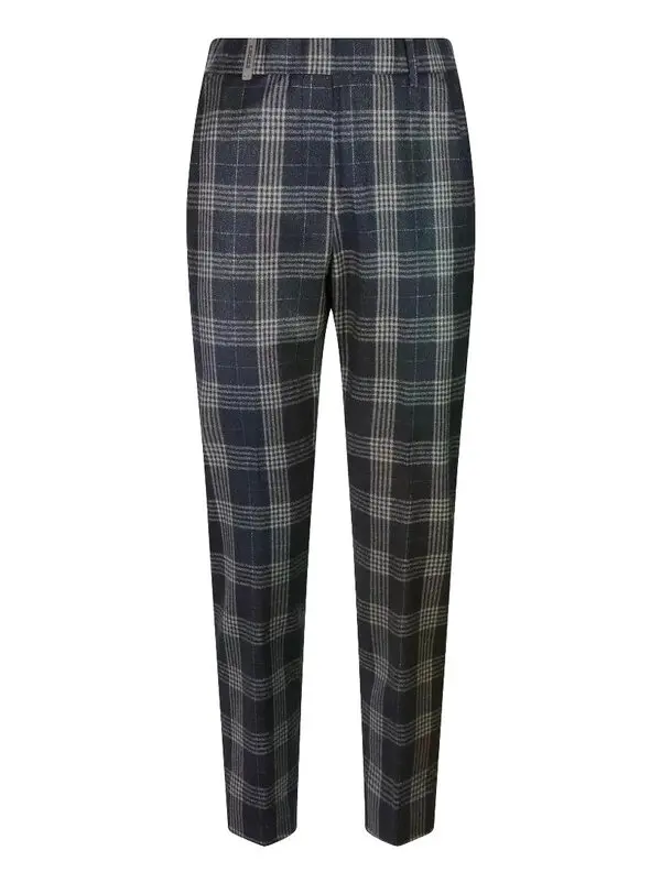 Peserico Check-pattern Tapered Trousers - Blue