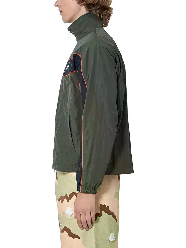 BOTT Contrast Panel High Collar Zip Up Jacket - Green
