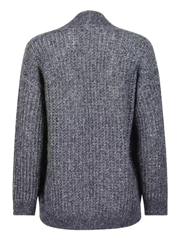 Peserico Sequin-embellished Open-knit Cardigan - Grey