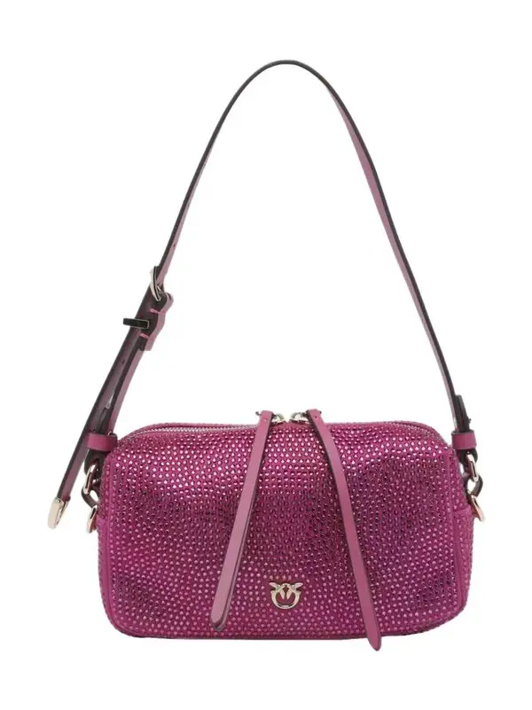 Pinko Mini Full Strass Boston Shoulder Bag - Pink