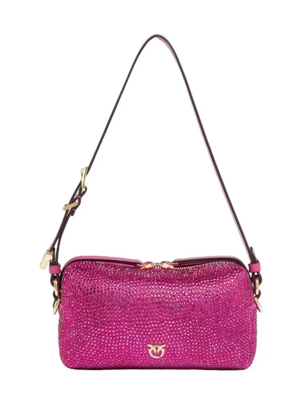 Pinko Mini Full Strass Boston Shoulder Bag - Pink