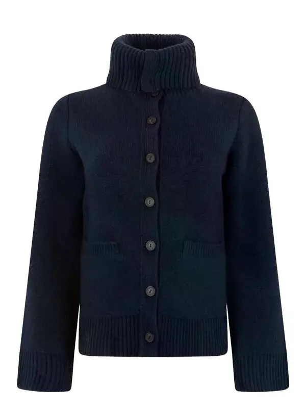 Vince Ribbed-trim Button-up Cardigan - Blue