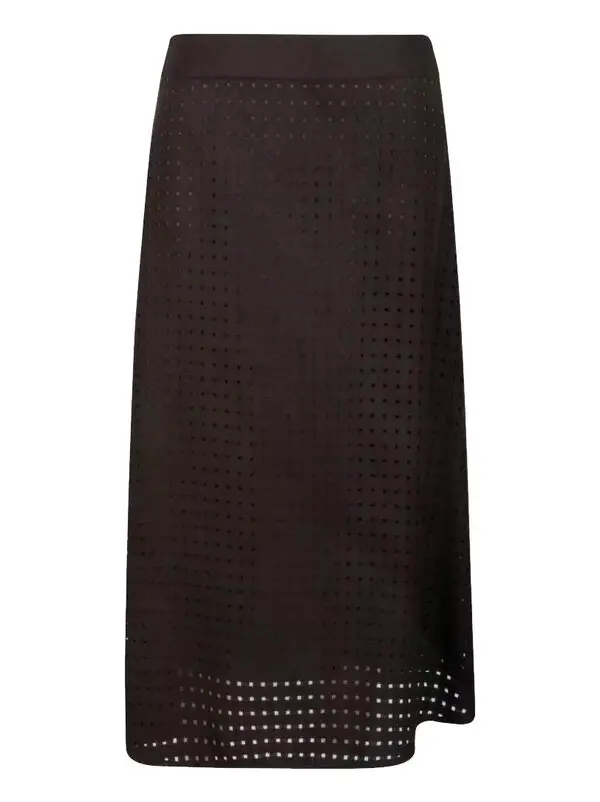 Peserico Perforated-design A-line Skirt - Brown