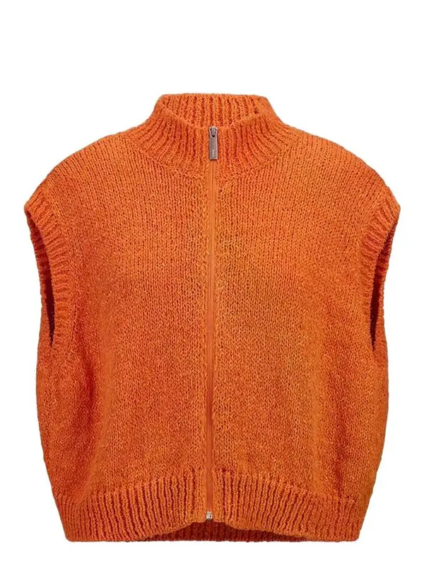 Herno Zip-up Vest - Orange