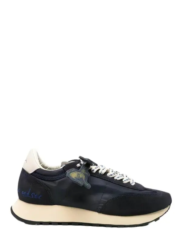 Paul Smith Criss-cross Leather-trim Sneakers - Blue