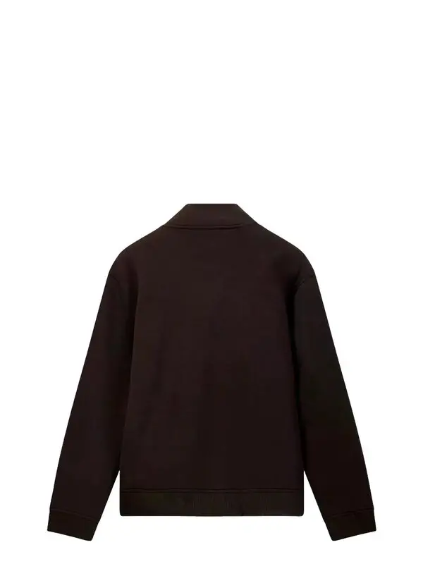 Emporio Armani Logo-plaque Zip-up Sweatshirt - Brown