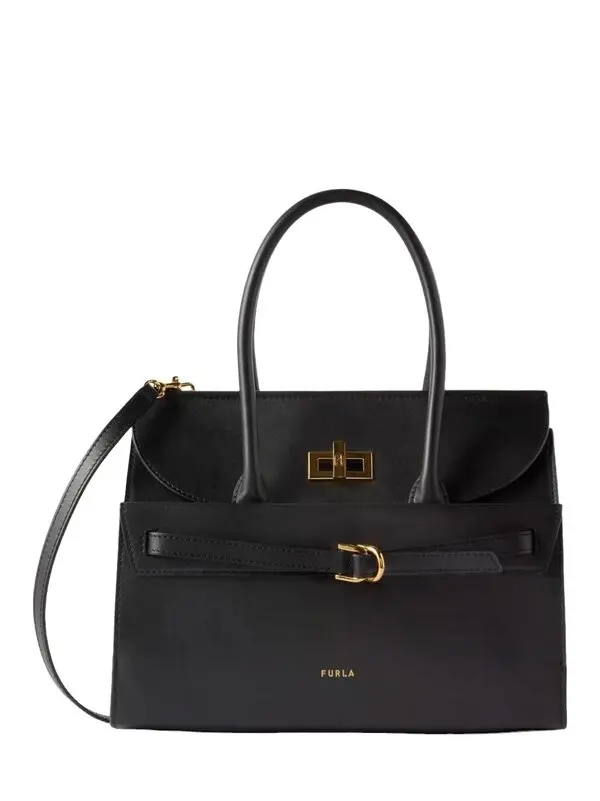 Furla Greta Leather Tote Bag - Black