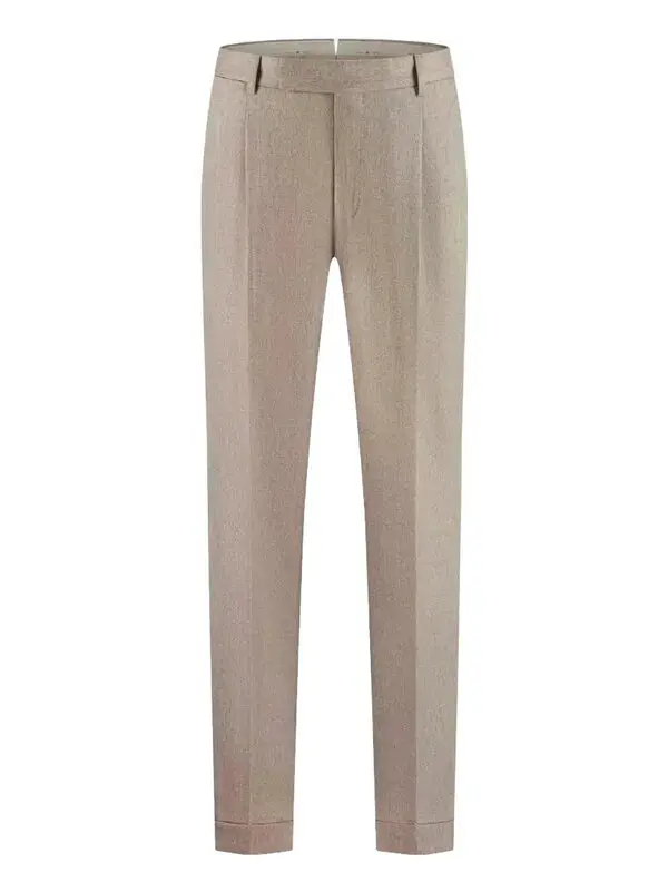 PT TORINO Pleated Turn-up Trousers - Neutrals