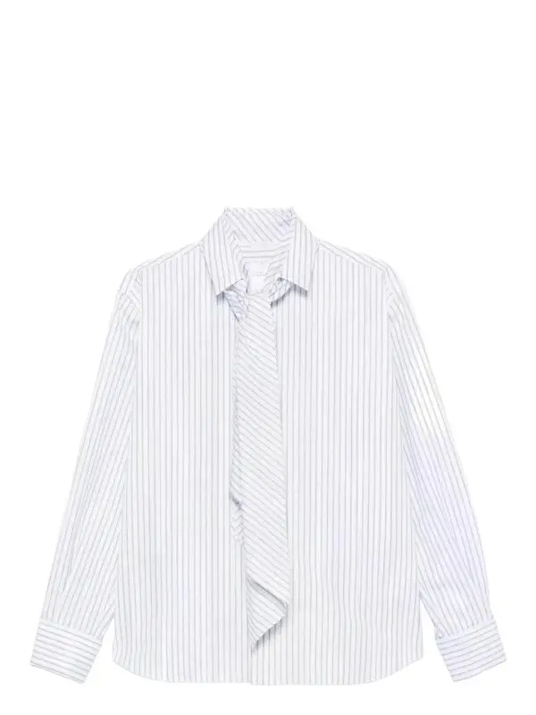 Sacai Striped Tie-neck Shirt - White