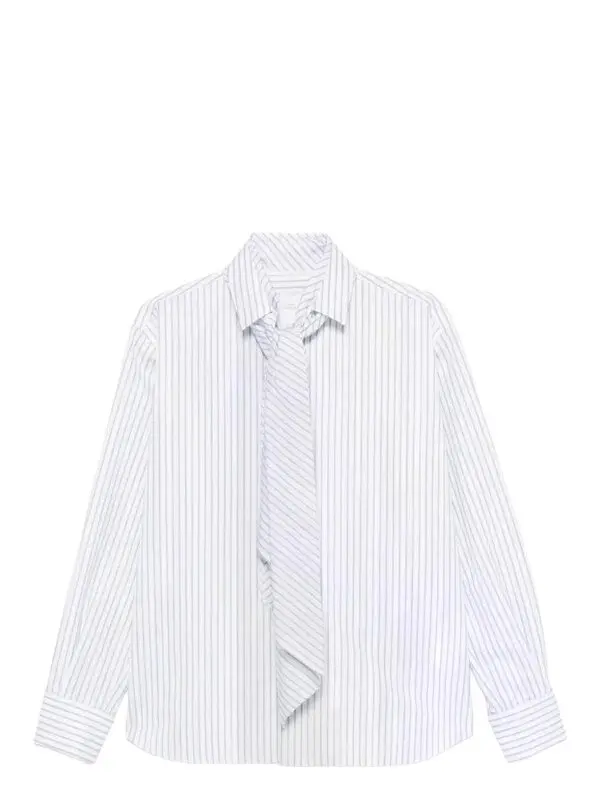 Sacai Striped Tie-neck Shirt - White