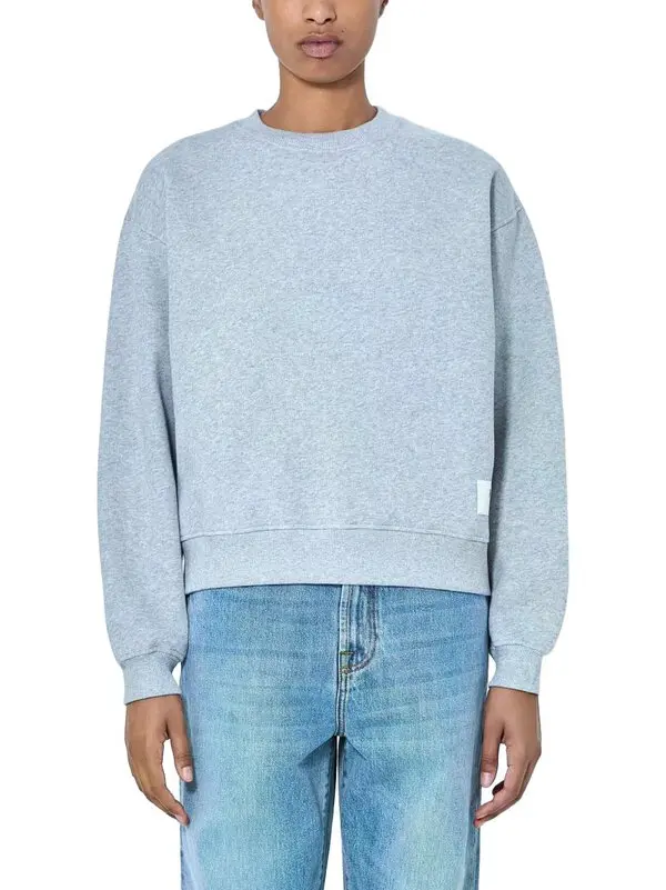 RÓHE Crew Neck Sweatshirt With Ribbed Trim - Grey