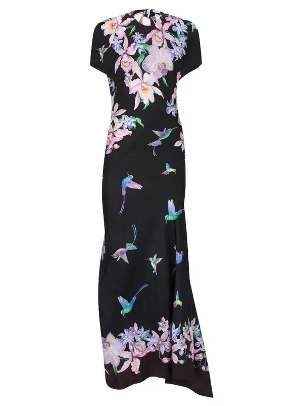 Attico Multicolor Midi Dress - Black