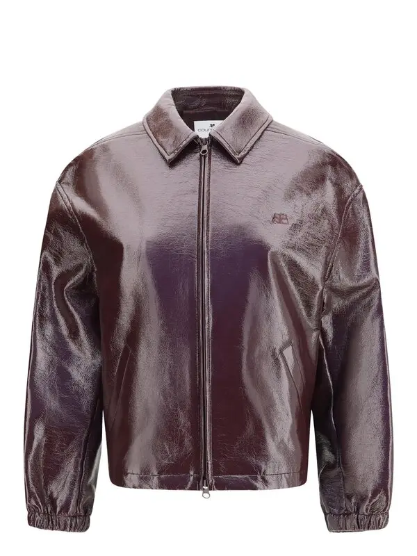 COURREGES Vinyl Bomber Jacket - Bordeaux