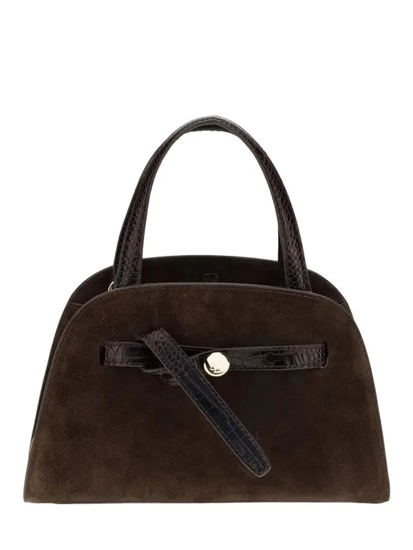 Tory Burch Small Romy Suede Top Handle Bag - Brown