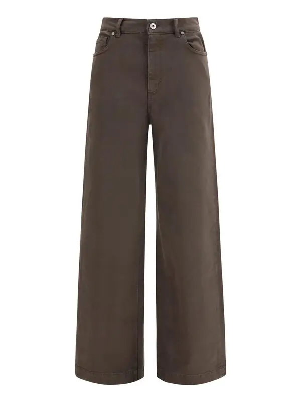 P.a.r.o.s.h Wide Leg Drill Pants - Brown