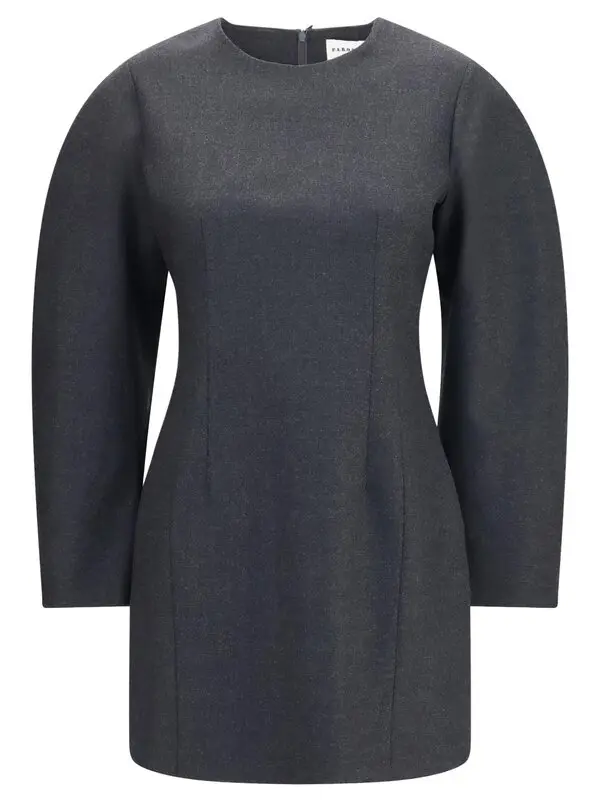 P.a.r.o.s.h P. A.r. O.s. H. Gabardine And Wool Dress Feale - Grey