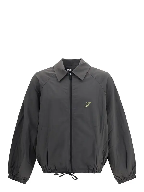 Jacquemus Embroidered Zip-up Jacket - Grey