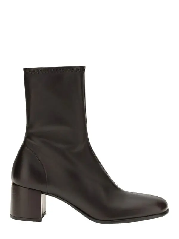 Prada Stretch Nappa Leather Ankle Boots - Brown