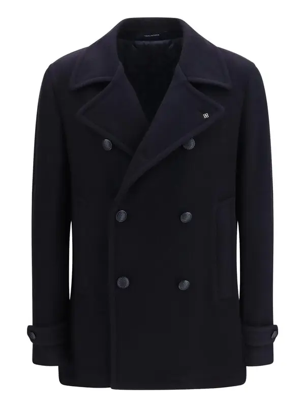 Tagliatore Wool Double Breasted Caban Coat - Blue