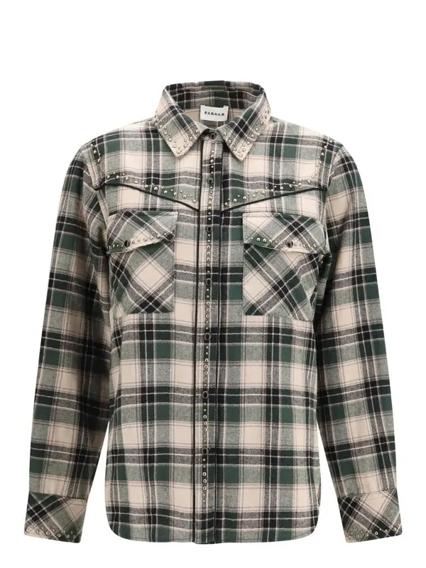 P.a.r.o.s.h Embellished Plaid Cowboy Shirt - Green
