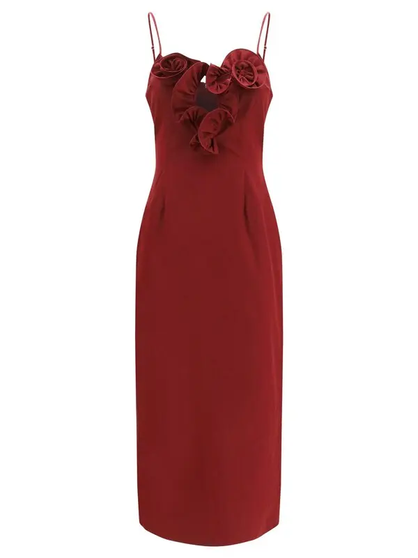 Magda Butrym Flower Detail Midi Dress - Bordeaux